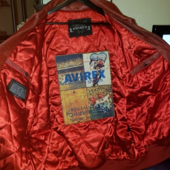 Avirex | Jackets & Coats | Red Avirex Leather Jacket | Poshmark